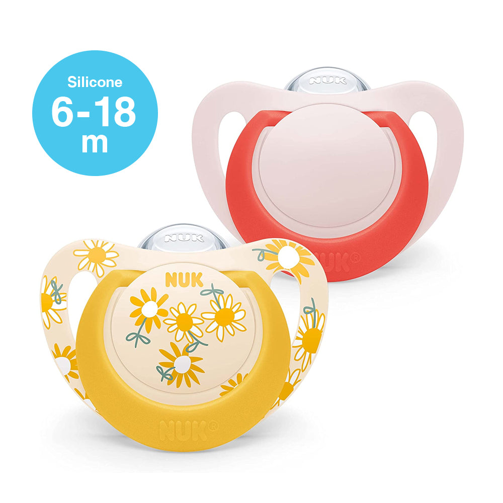 NUK Star Day Latex Soother Pacifier 2pcs-box - 6-18 months - Flower – OG Singapore