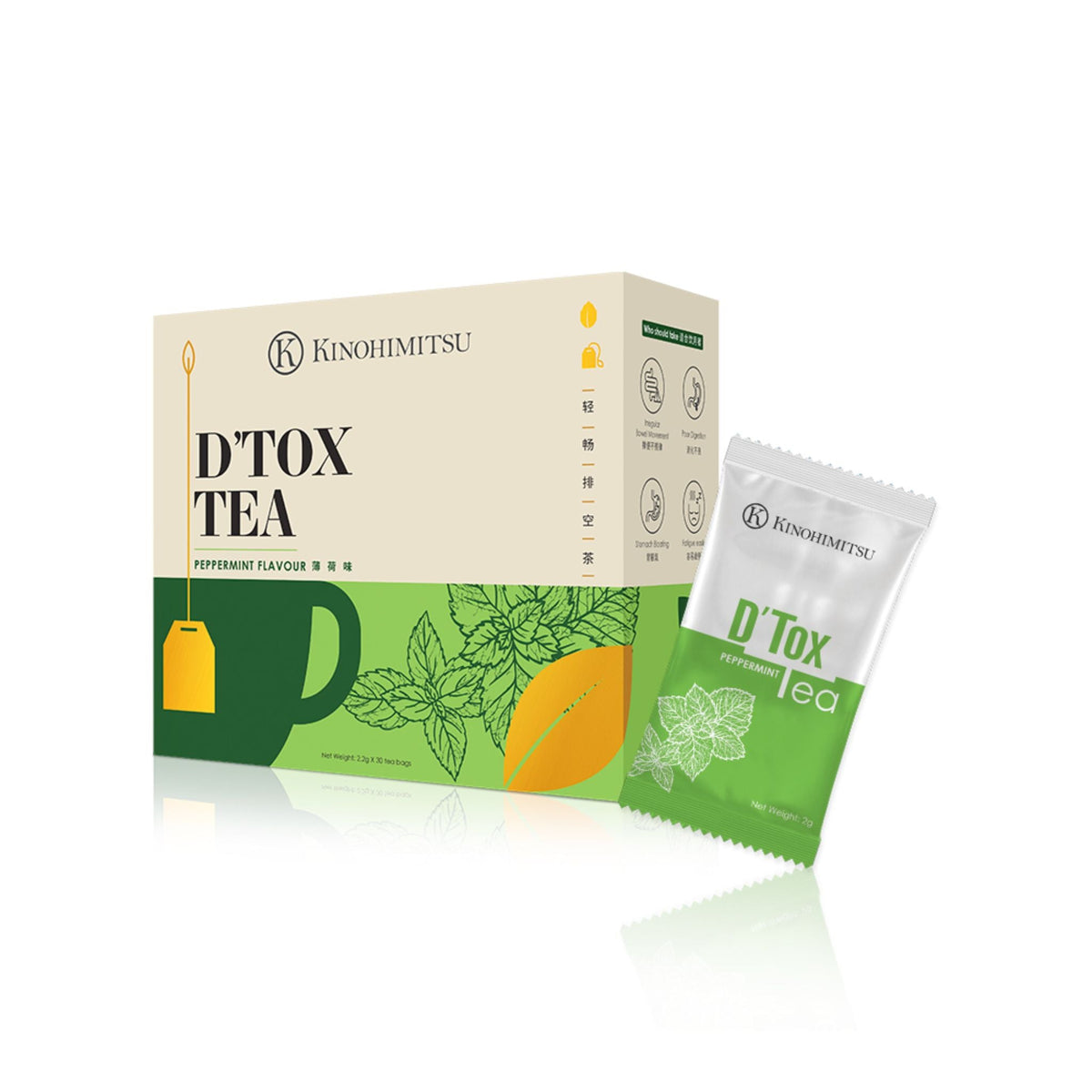 Kinohimitsu D'Tox Tea Peppermint (2g x 30 Sachets) – OG Singapore