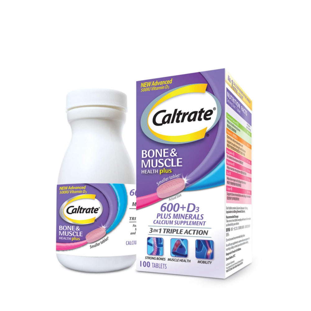Caltrate Bone & Muscle 600+D3 Plus Mineral (3 in1 Triple Action 500IU ...