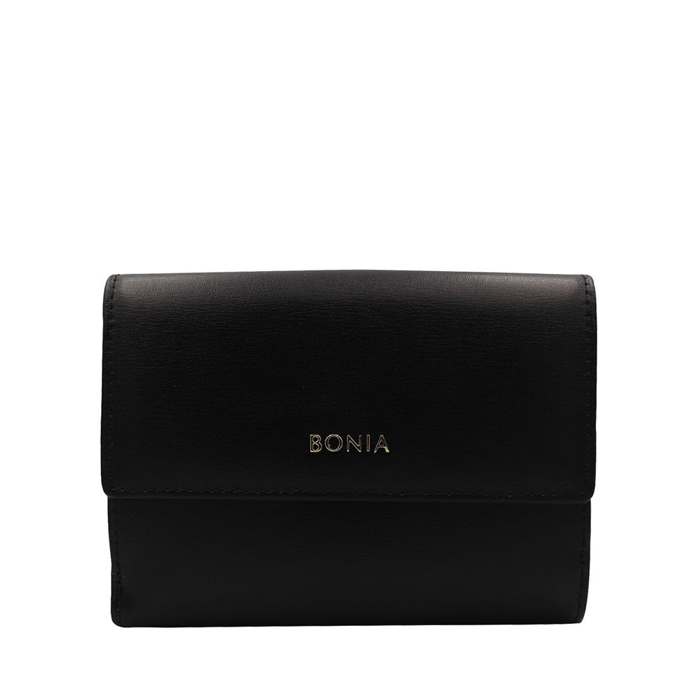 BONIA Aria Leather Short 2-Fold Wallet - Black – OG Singapore