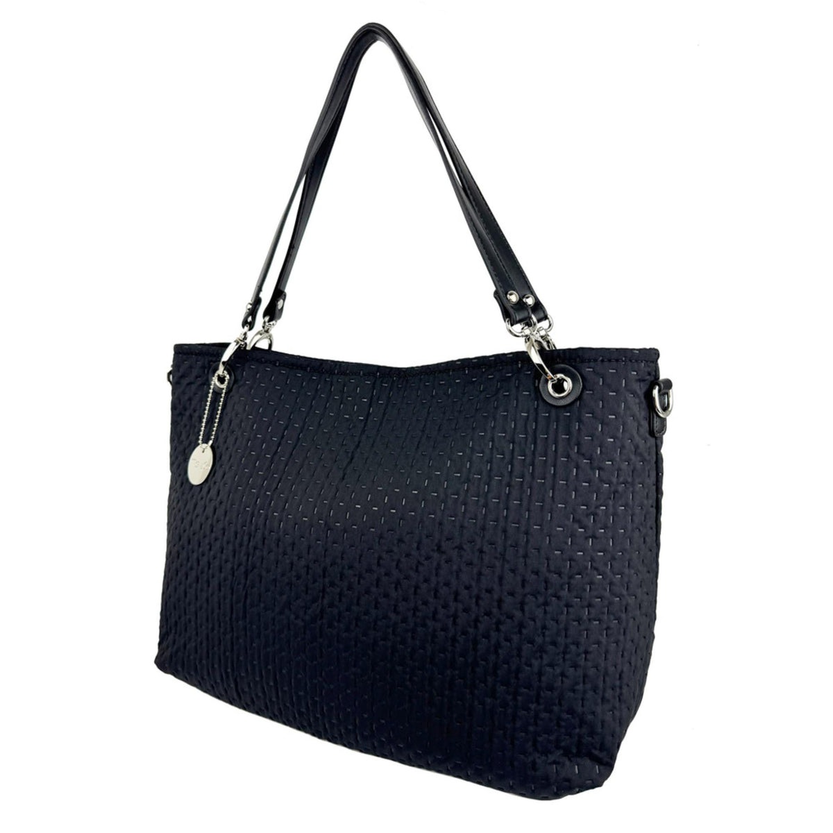 Mel&Co Embossed Nylon Double Handle Bag-Black – OG Singapore