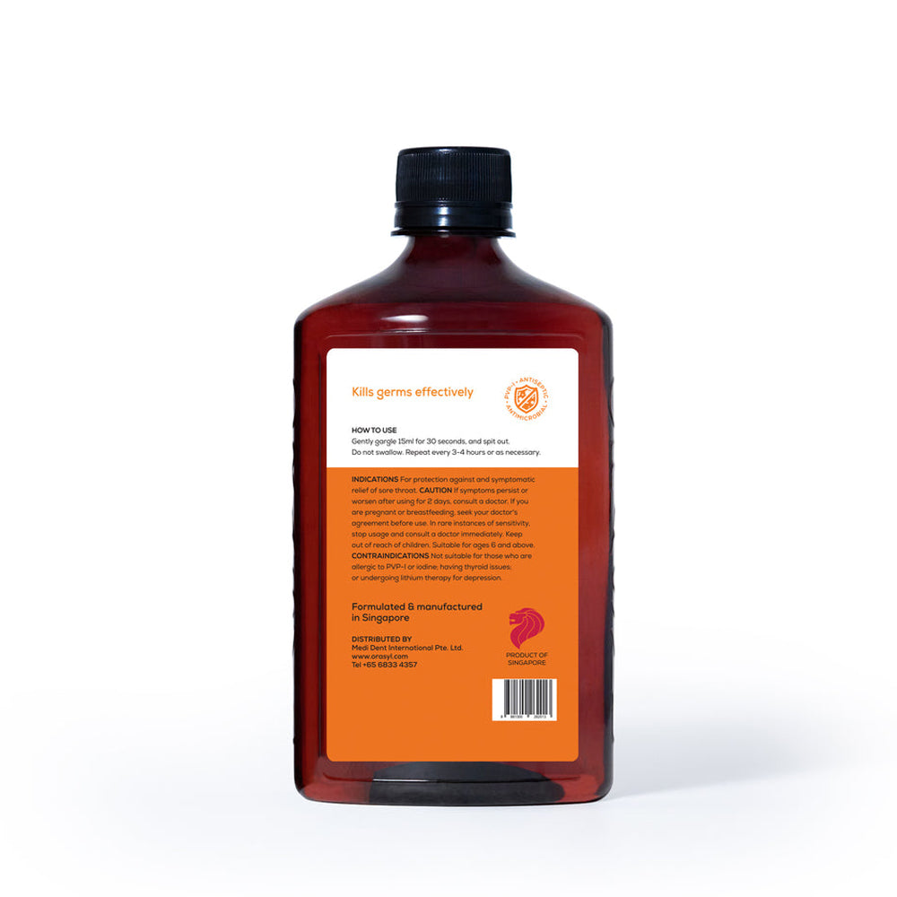 ORASYL Orange - Povidone-Iodine (PVP-I) Gargle & Mouthwash (500 ml ...