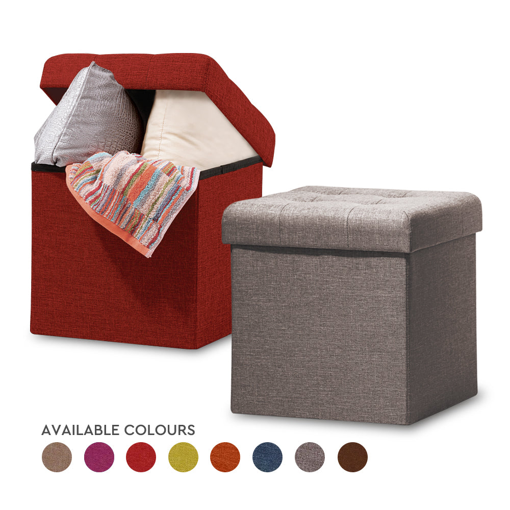 Smart Living Foldable Storage Ottoman - Dark Brown – OG Singapore