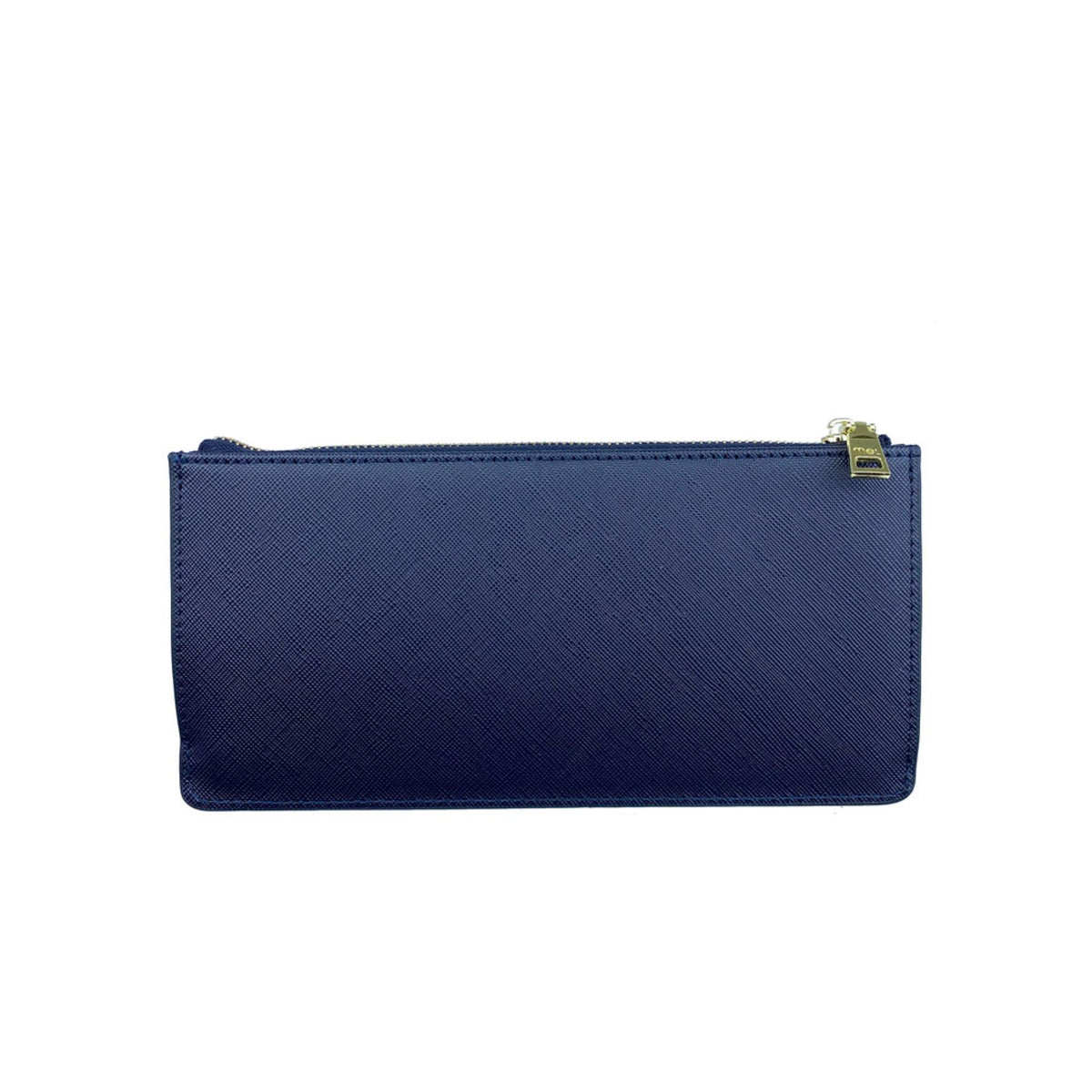Mel&Co Saffiano-Effect Slim Long Wallet Navy – OG Singapore